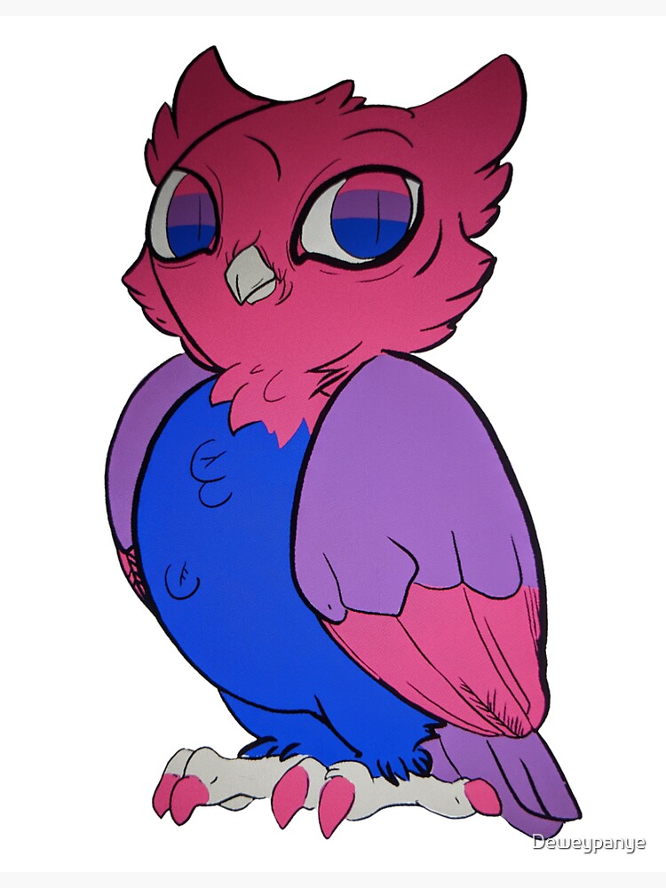 "BI-Owl " Sticker for Sale by Deweypanye | Redbubble
