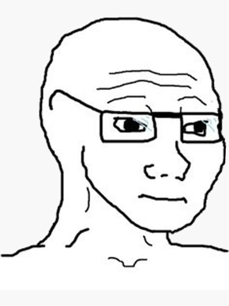 "Nerd Soyjak " Sticker for Sale by FallOakland | Redbubble