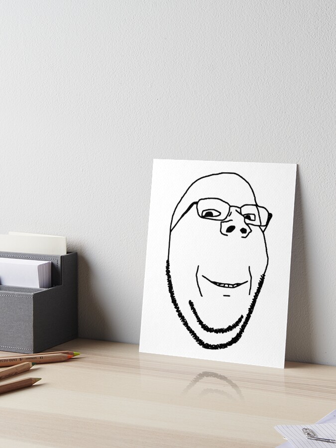 "Smiling Wholesome Wojak Soyjak " Art Board Print for Sale by ...