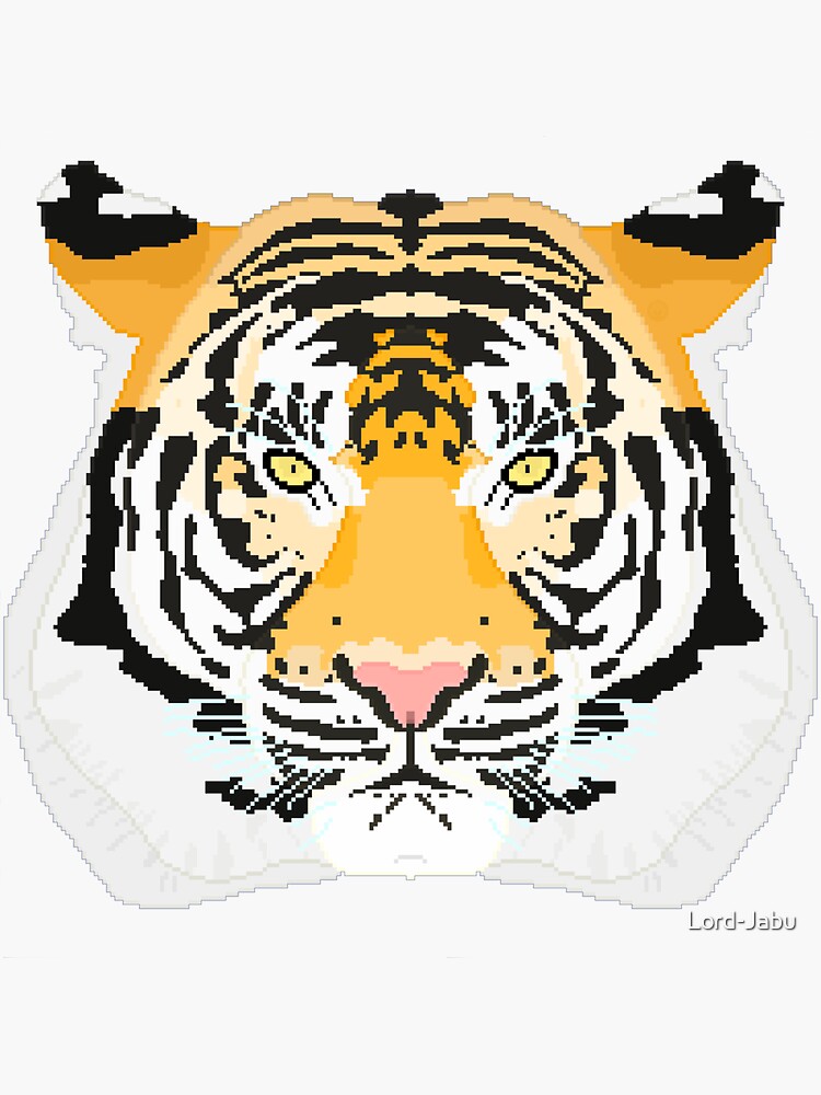 "Pixel Tiger" Sticker for Sale by Lord-Jabu | Redbubble