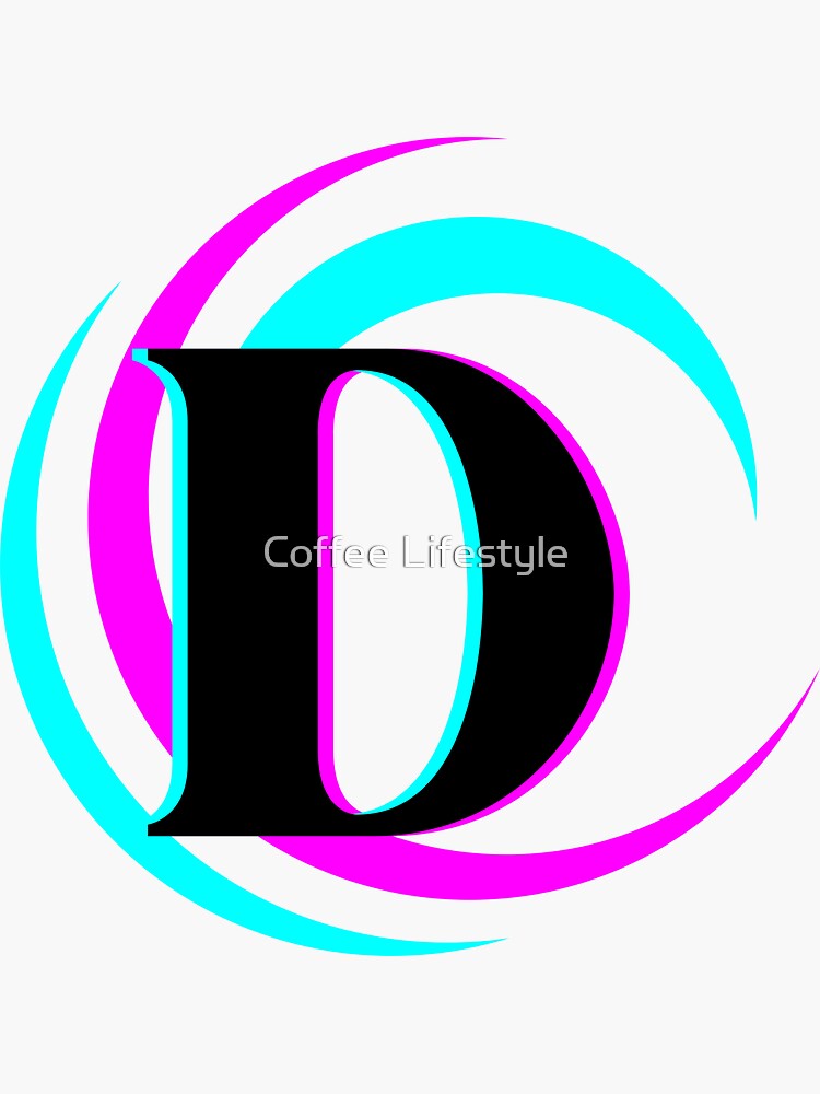 "Blue Pink Swirl Monogram D" Sticker for Sale by anitastrifler | Redbubble