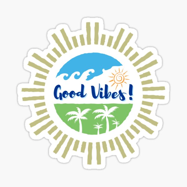 "Good Vibes Summer Surf" Sticker for Sale by Inequitee | Redbubble