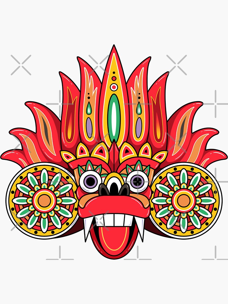 "Yaka Mask Sri Lanka Traditional Symbole" Sticker for Sale by 4you-shop ...