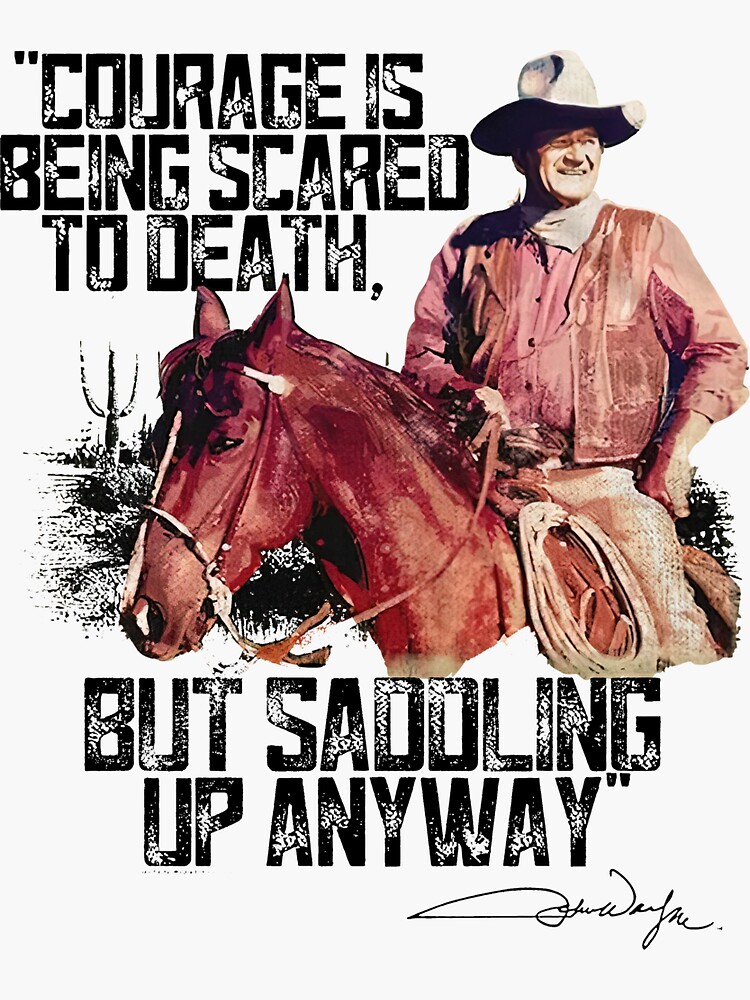 "John Wayne Courage " Sticker for Sale by KevinMarks | Redbubble