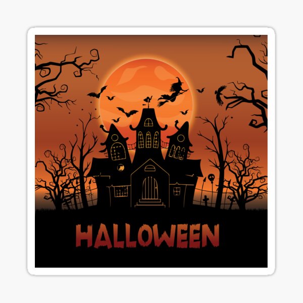 "Halloween" Sticker for Sale by DigiHouse | Redbubble