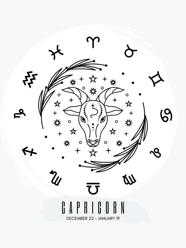 "Capricorn Zodiac Chart Illustration" Sticker for Sale by Spiritualista ...