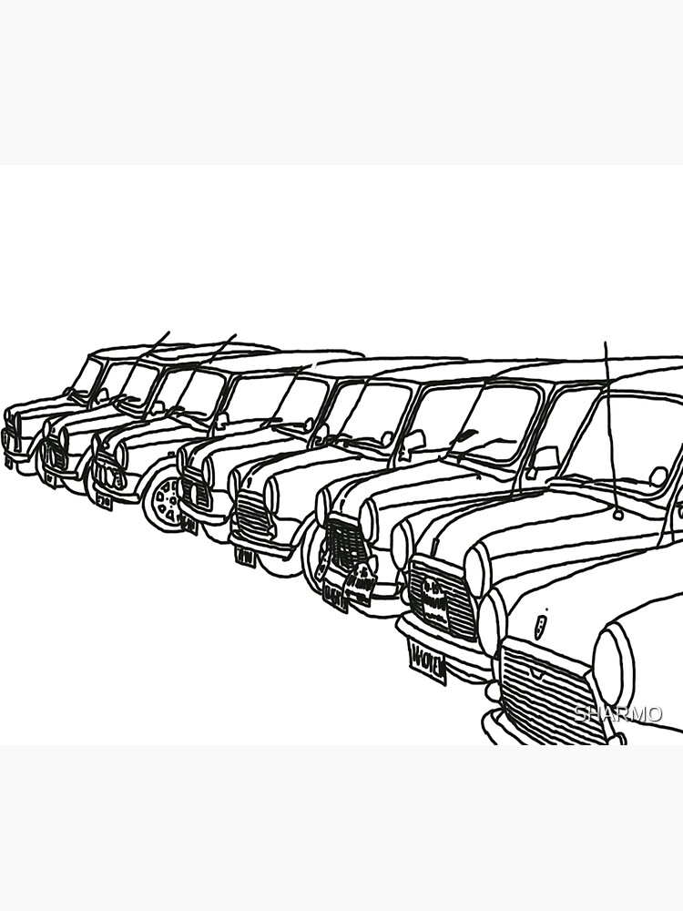 "Classic Mini Outlines" Poster for Sale by SHARMO | Redbubble