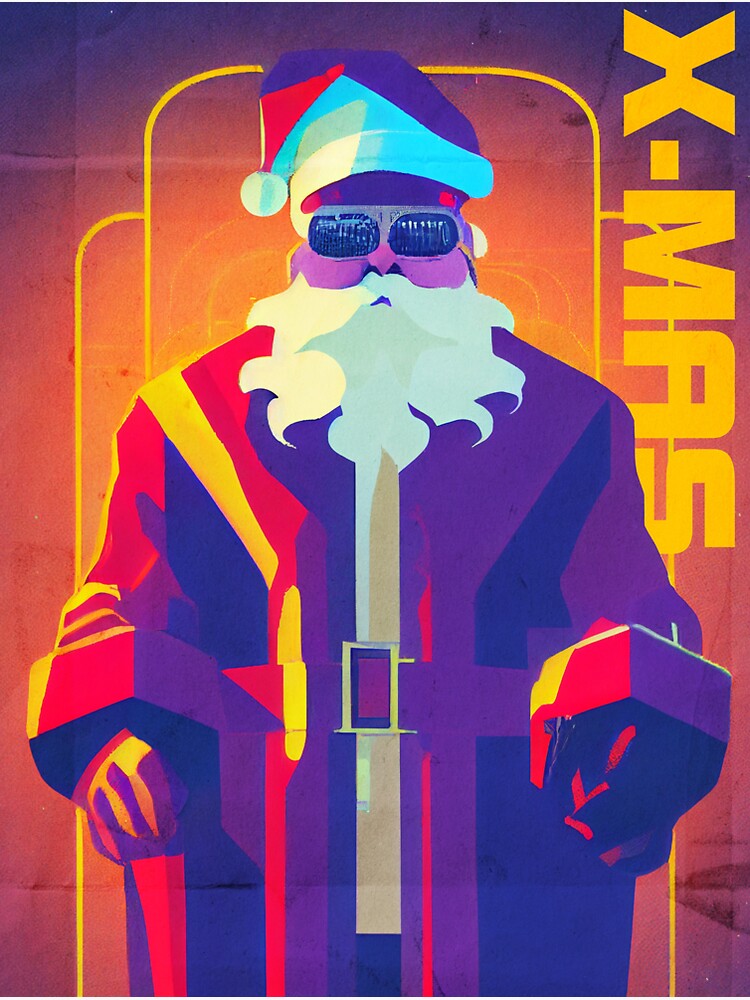 ""X-Mas Santa" a Low-resolution Santa Claus Christmas" Sticker for Sale ...