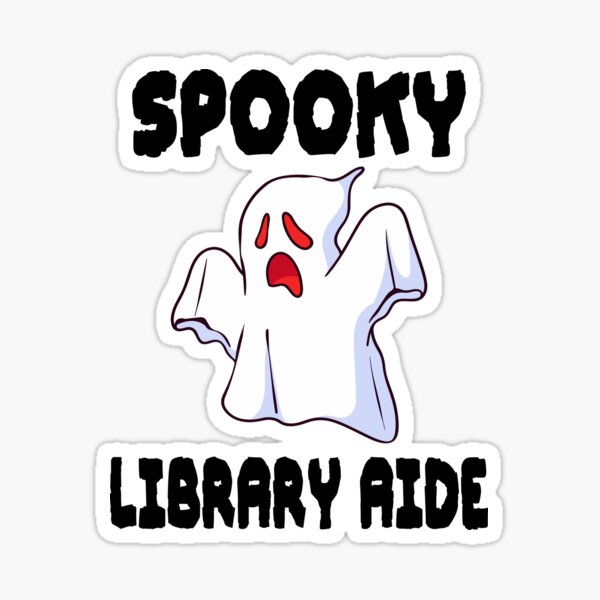 "spooky library aide" Sticker for Sale by boumshopper | Redbubble
