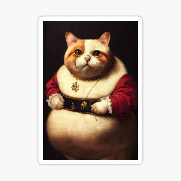 "Fat Cat" Sticker for Sale by ladarkepoque | Redbubble