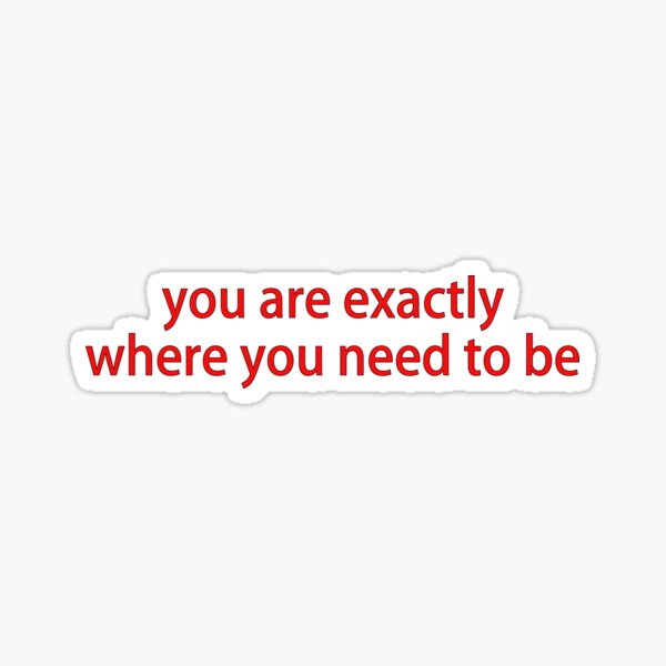"You Are Exactly Where You Need To Be" Sticker for Sale by loooove ...