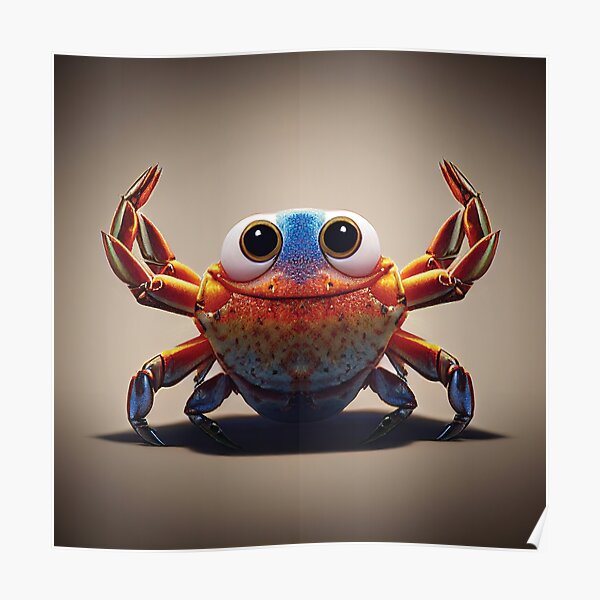 "Friendly Cute Crab" Poster for Sale by Geminiartstudio | Redbubble