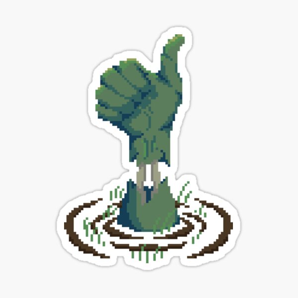 "Ironic Thumbs up Zombie Hand Pixel Art" Sticker for Sale by wolfkin ...