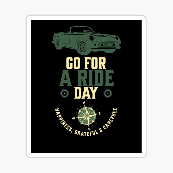 "Go for a ride day Let's ride" Sticker for Sale by APsquare | Redbubble