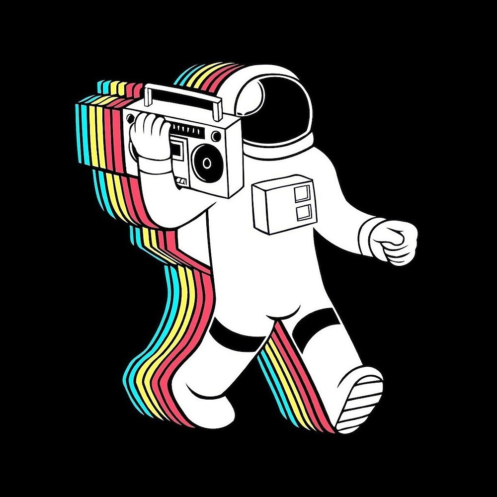 "Boombox Retro Spaceman " by willsharpe1 | Redbubble