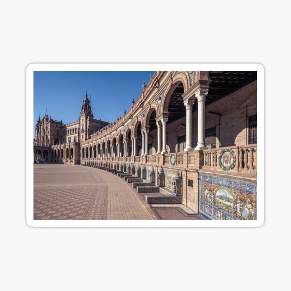 "Plaza de España, Seville" Sticker for Sale by WorldScenery | Redbubble