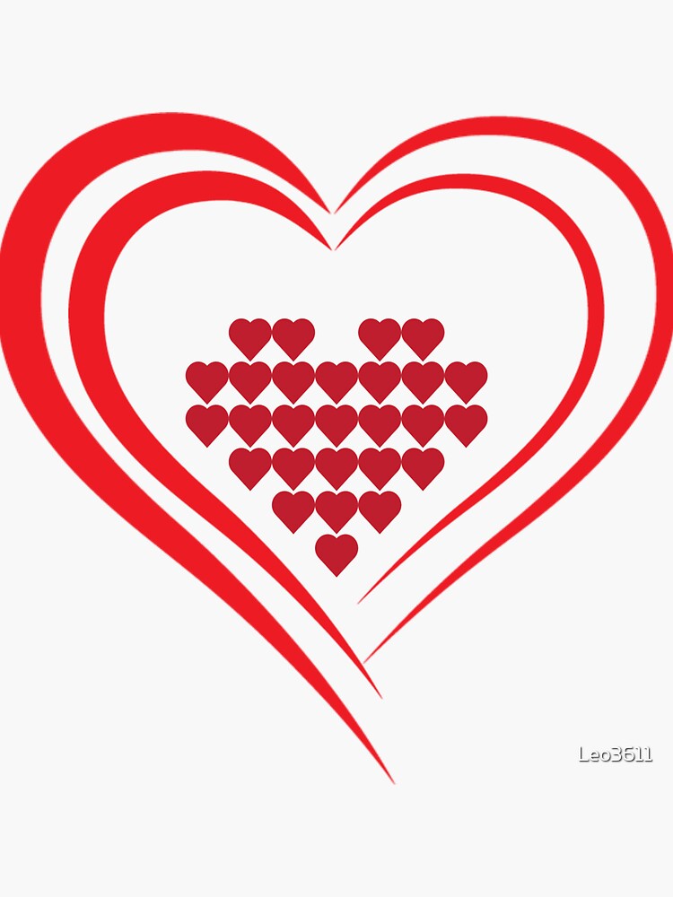"Hearts " Sticker for Sale by Leo3611 | Redbubble