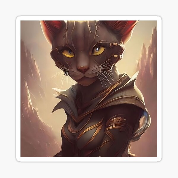 "Humanoid female cat" Sticker for Sale by Catagraphic | Redbubble