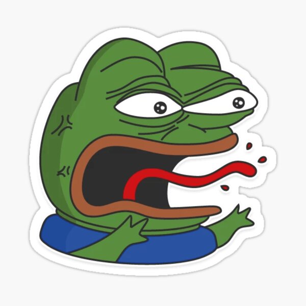 "Angry Pepe " Sticker for Sale by bghbgh012 | Redbubble