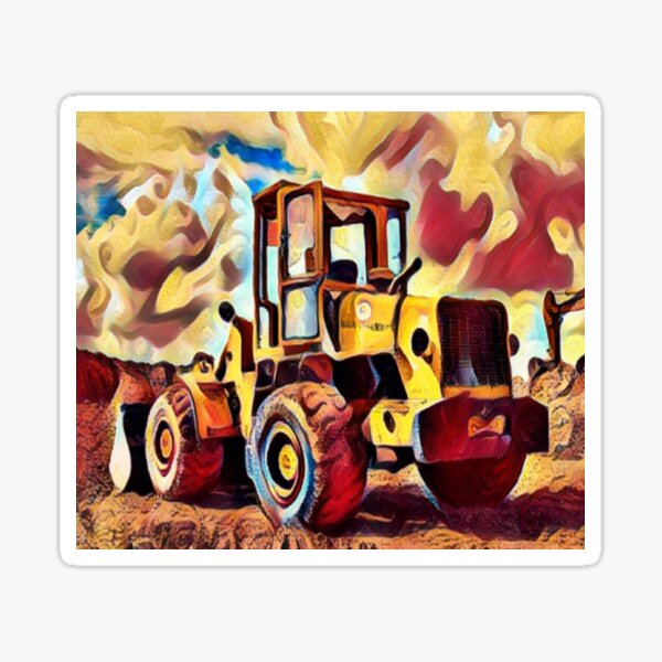 "Excavator Digger Rainbow Art" Sticker for Sale by RainbowLush | Redbubble