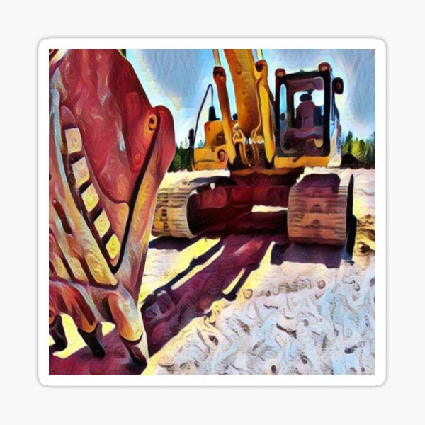 "Excavator Digger Rainbow Art" Sticker for Sale by RainbowLush | Redbubble