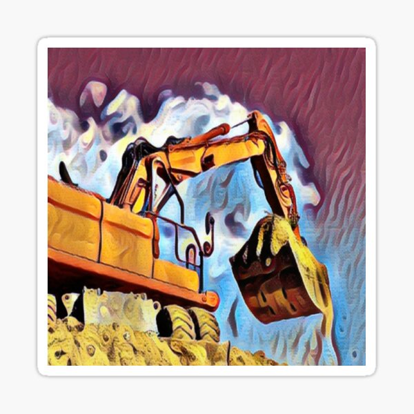 "Excavator Digger Rainbow Art" Sticker for Sale by RainbowLush | Redbubble