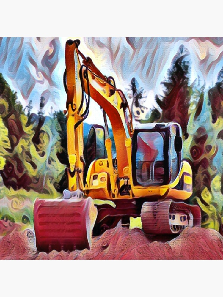 "Excavator Digger Rainbow Art" Sticker for Sale by RainbowLush | Redbubble