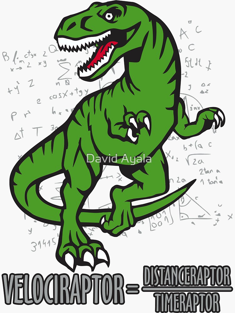 "Velociraptor Math" Sticker for Sale by DavidAyala | Redbubble