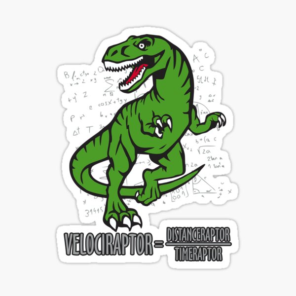 "Velociraptor Math" Sticker for Sale by DavidAyala | Redbubble