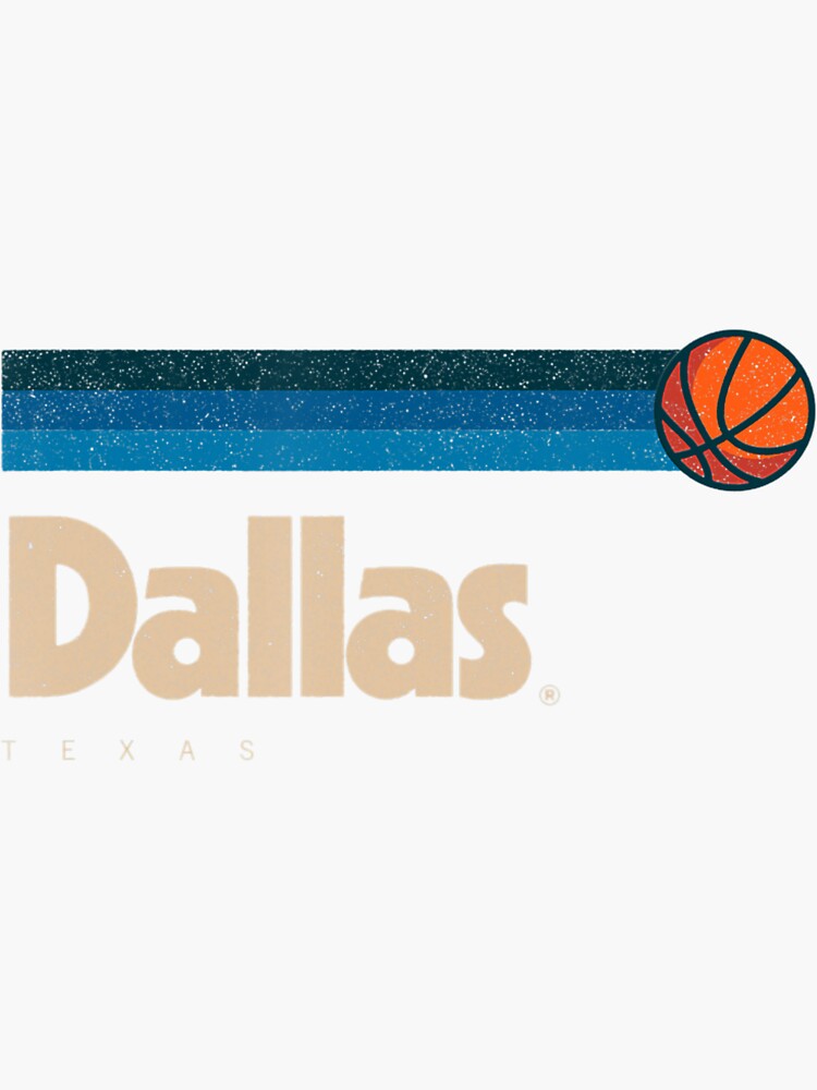 "Blue Dallas Basketball B-Ball City Texas Retro Dallas" Sticker for ...