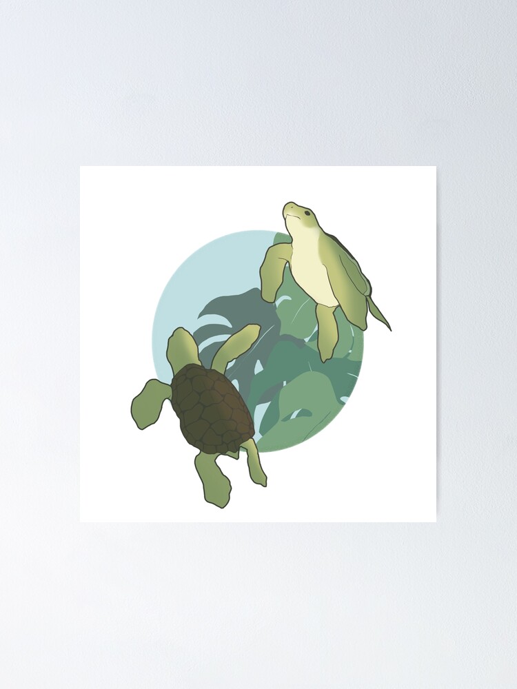 "Two Floating Turtles" Poster for Sale by LLCecilie | Redbubble