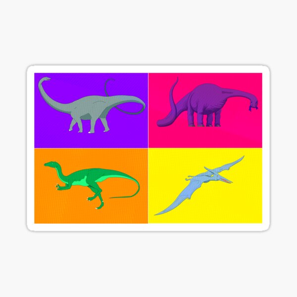 "Dinosaurs Pop Art" Sticker for Sale by franktact | Redbubble