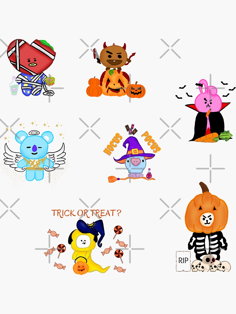 "Bt21 Halloween Sticker Pack" Sticker for Sale by Tinyheartist | Redbubble