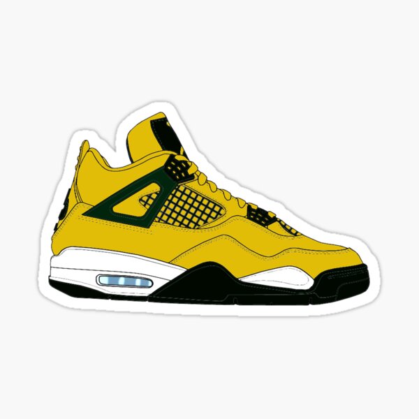 "Air Jordan IV (4) "Lightning"" Sticker by gaeldesmarais | Redbubble