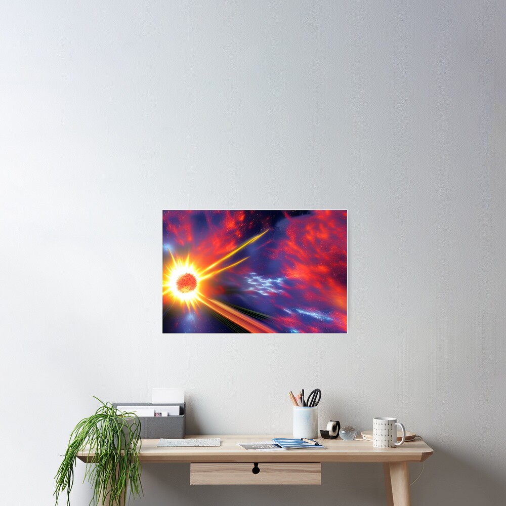 "Exploding Sun in Space, Ai Generated Art " Poster for Sale by GeminiSq ...