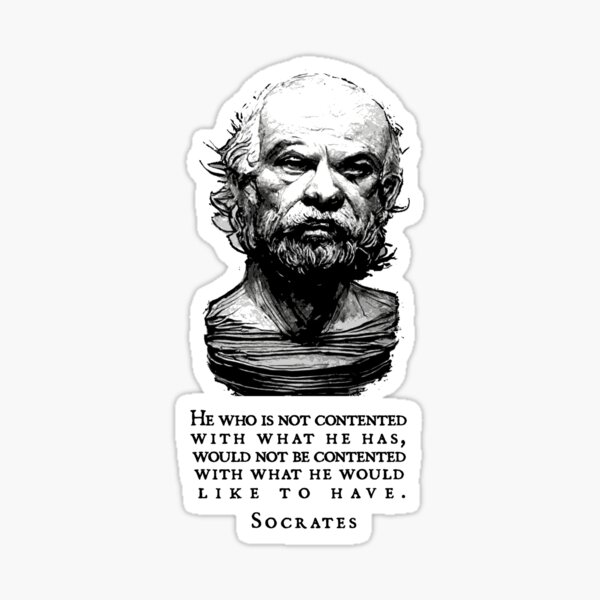 "Be Content (Socrates)" Sticker for Sale by NuminousYes | Redbubble