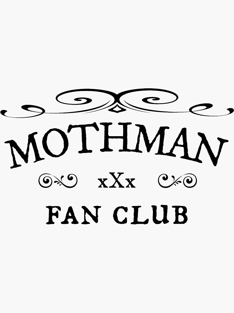 "Mothman Fan Club Cryptid Mothman " Sticker for Sale by jtrenshaw ...