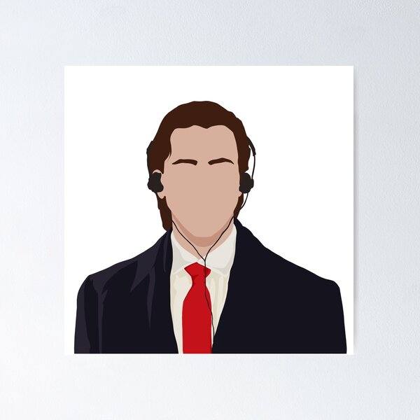 "Batrick Bateman in Headphones - American Psycho" Poster for Sale by ...