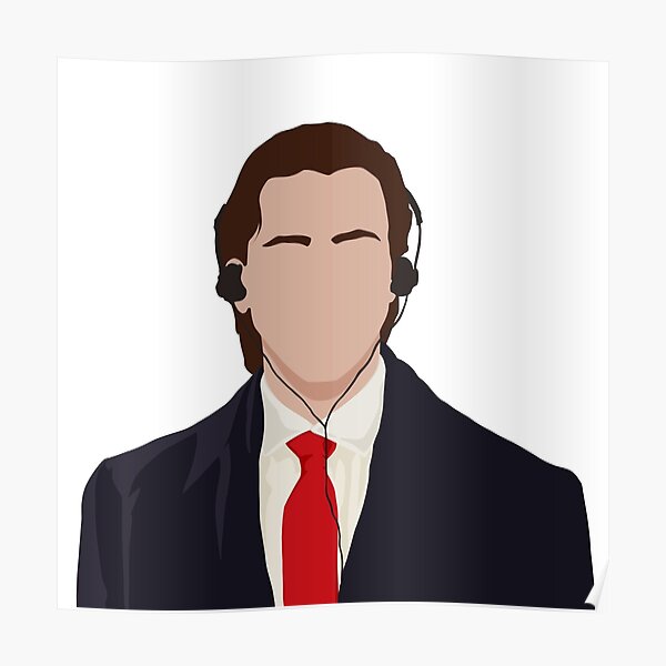 "Batrick Bateman in Headphones - American Psycho" Poster for Sale by ...