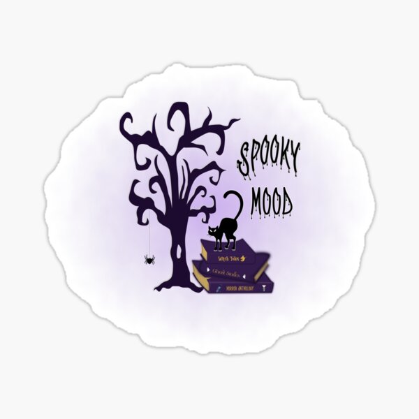 " Spooky Mood (with cat)" Sticker for Sale by Paulacatlady | Redbubble