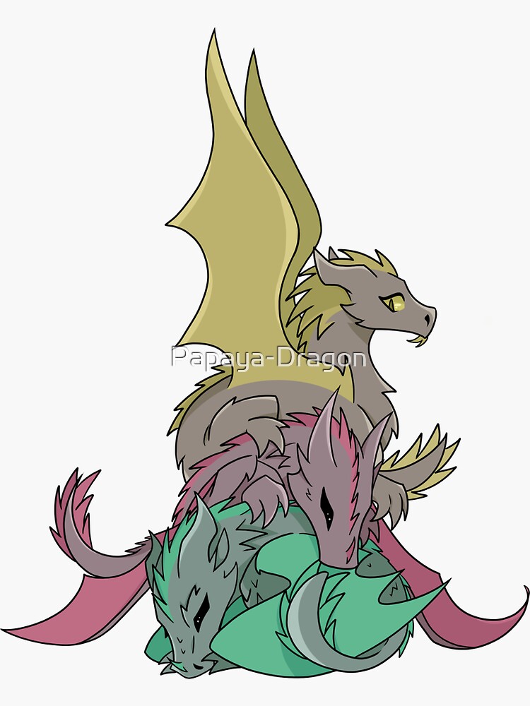 "Spiky Dragon Stack!" Sticker for Sale by Papaya-Dragon | Redbubble
