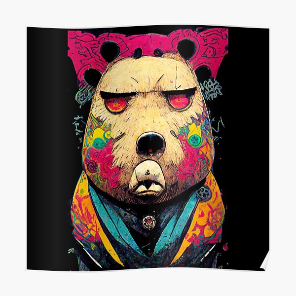 "ma ma bear street art color" Poster for Sale by keyd-studio | Redbubble
