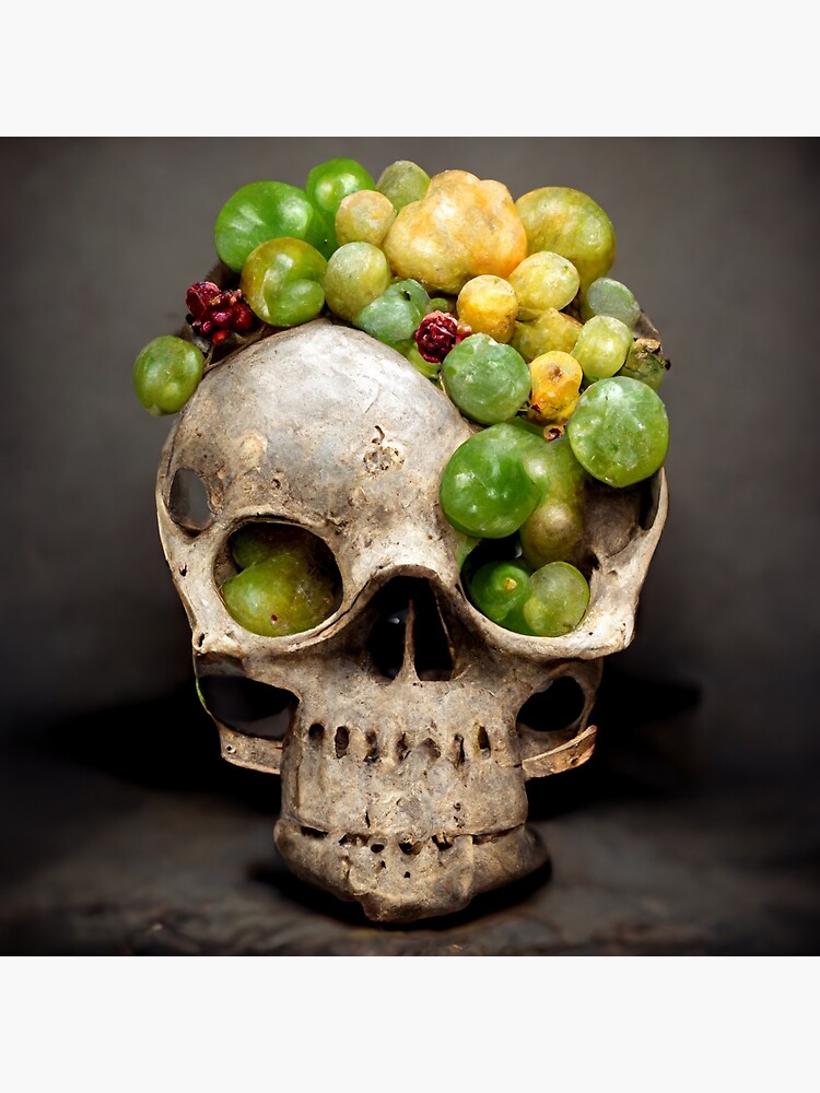 "Dark human skull with grapes." Poster for Sale by Maniock | Redbubble