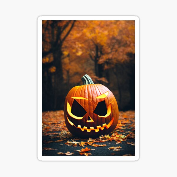 "Scary Evil Halloween Funny Pumpkin Head" Sticker for Sale by ...