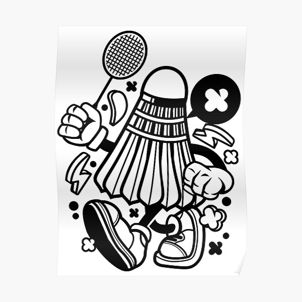 "Badminton Shuttlecock Holding Racket" Poster for Sale by Ayian | Redbubble