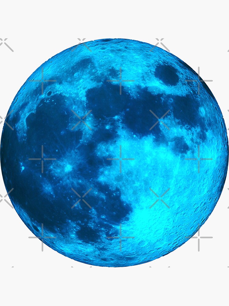 "Full Moon Space Art 2 -blue moon-" Sticker for Sale by lematworks ...