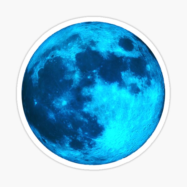 "Full Moon Space Art 2 -blue moon-" Sticker for Sale by lematworks ...