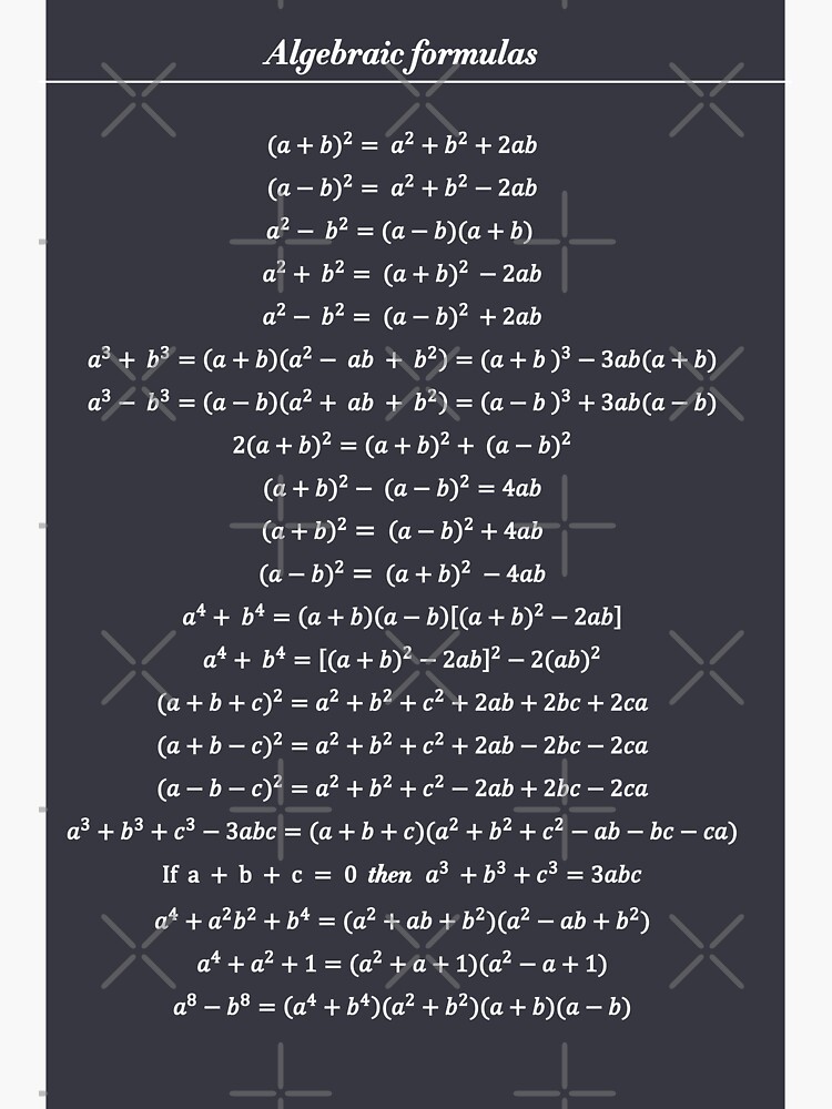 "Algebraic Formulas" Sticker for Sale by ScienceCorner | Redbubble