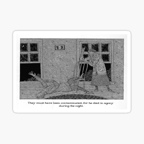 "art of edward gorey" Sticker for Sale by Flamingomom | Redbubble