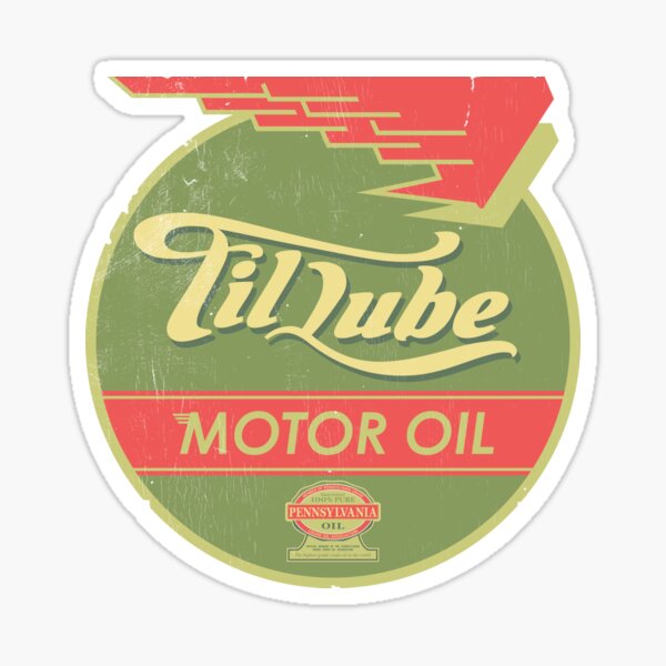 "Vintage, decorative sign of motor oil on" Sticker for Sale by ...